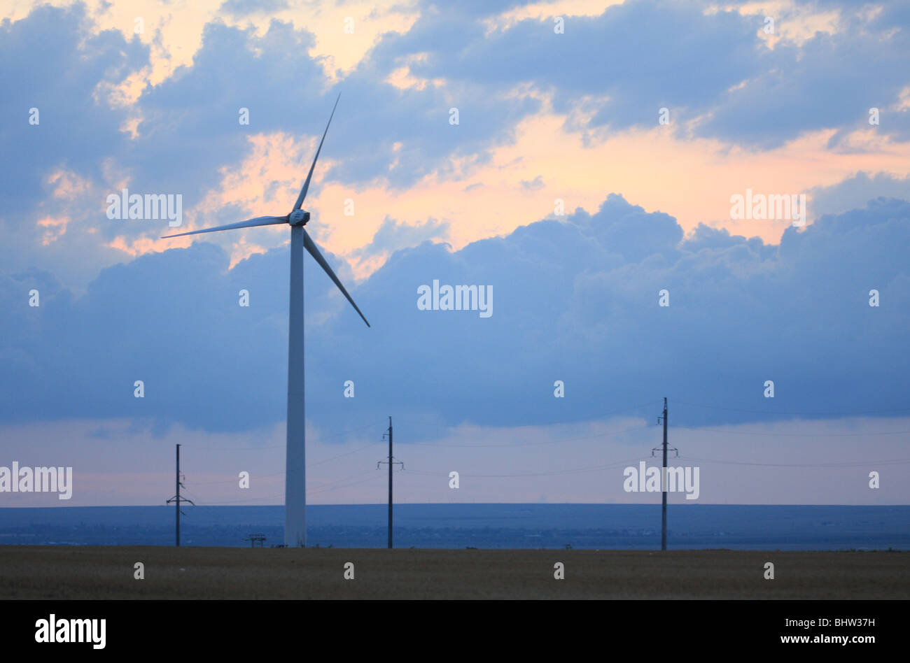 Wind turbines farm Stock Photo - Alamy