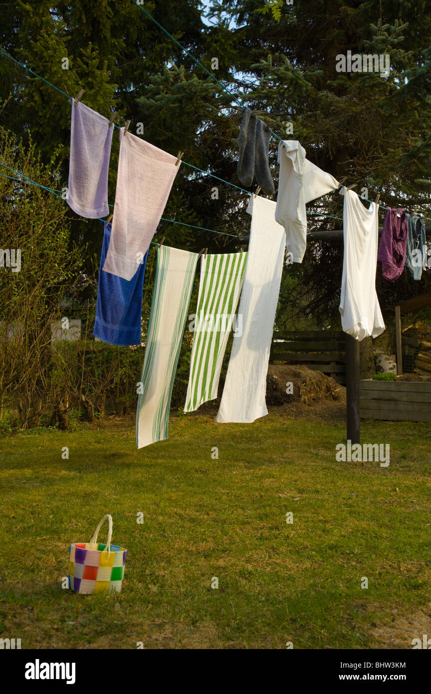 Washing line laundry dry wind breeze hi-res stock photography and ...