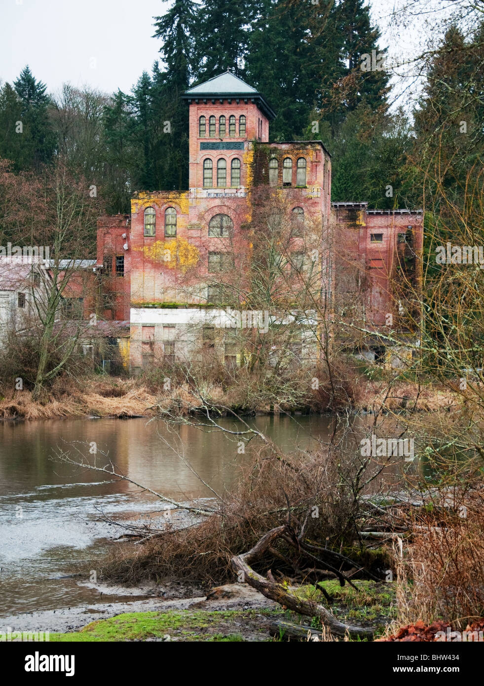 This photo is an old historic brewery located in Olympia Washington ...