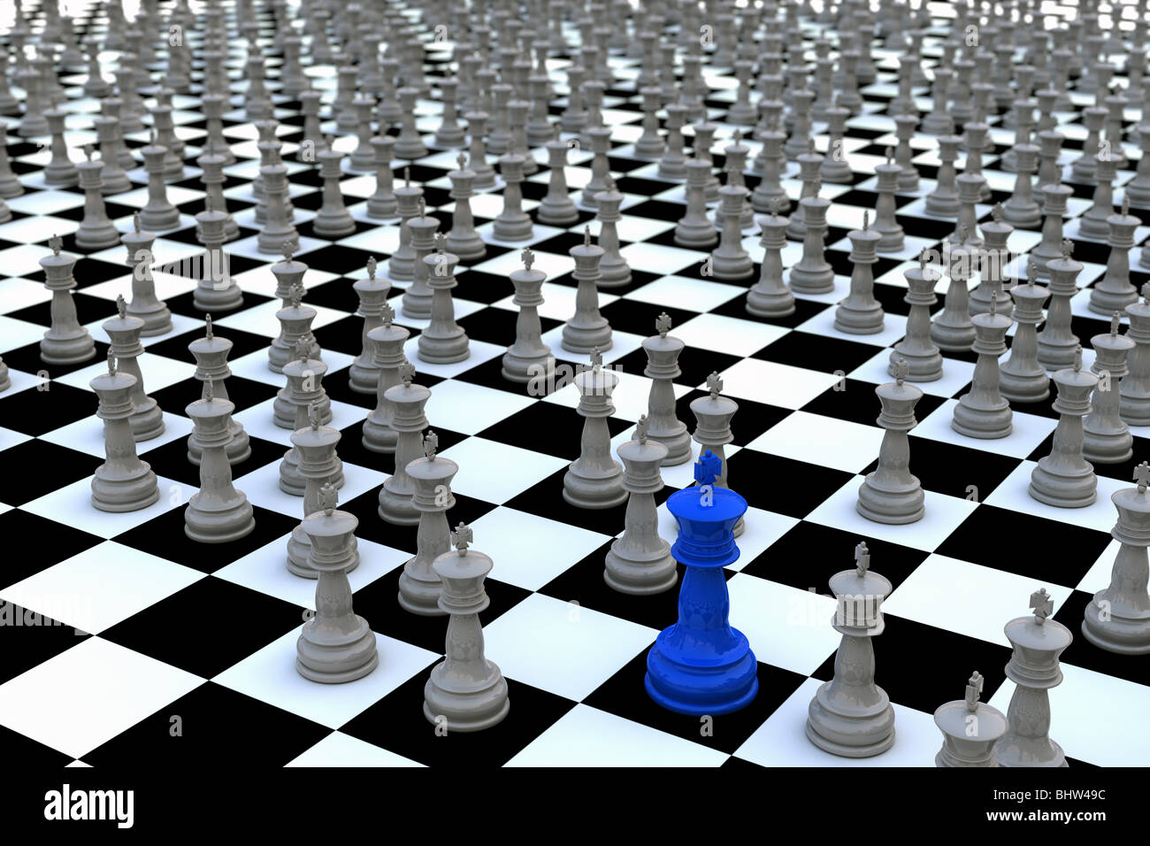 Concept for being exceptional. The King of kings. Blue chess king ...