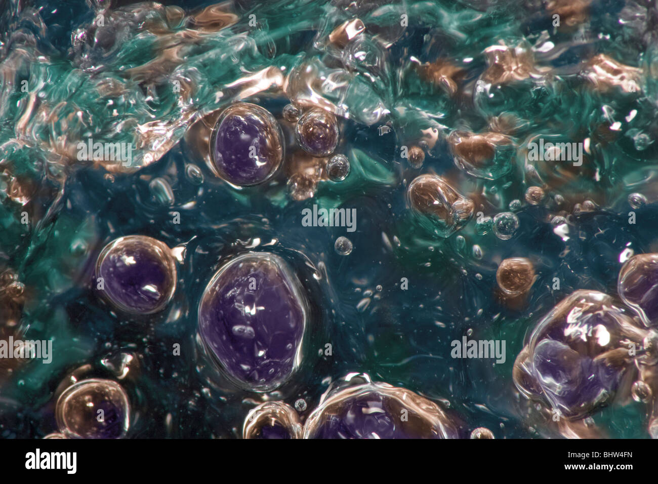 Bubbles floating through water, closeup abstract Stock Photo - Alamy