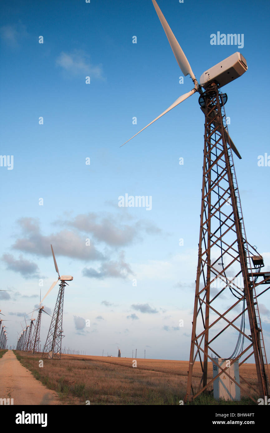 Wind turbines farm Stock Photo - Alamy