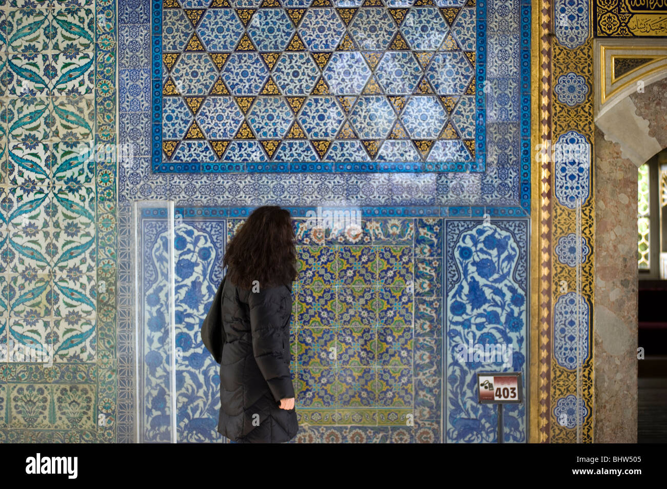 Blue tiles at Circumcision Room, Topkapi Palace Istanbul Stock Photo ...