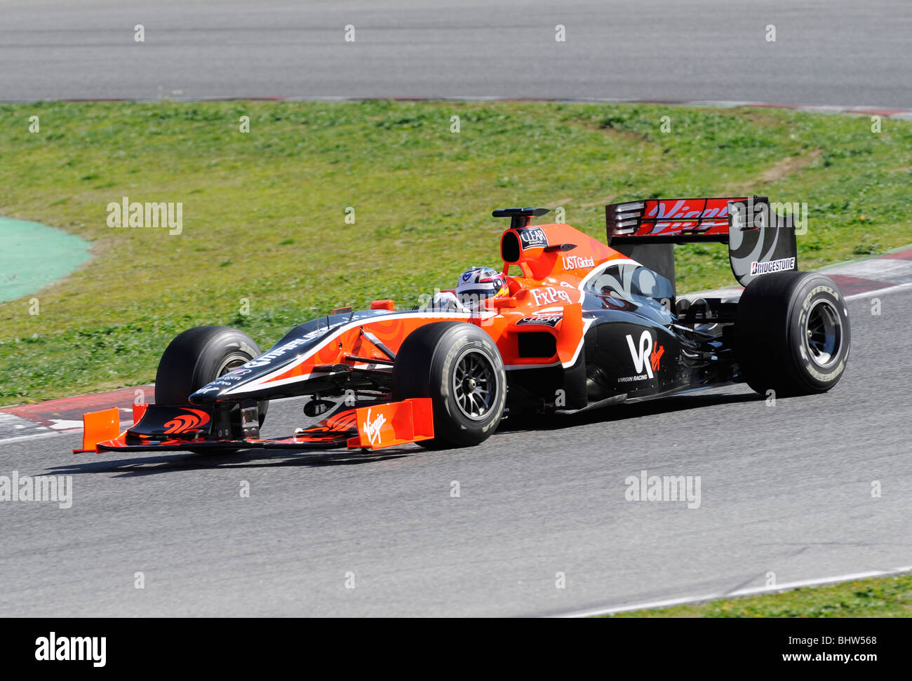 Timo Glock driving for the Virgin Racing team during testing at the ...