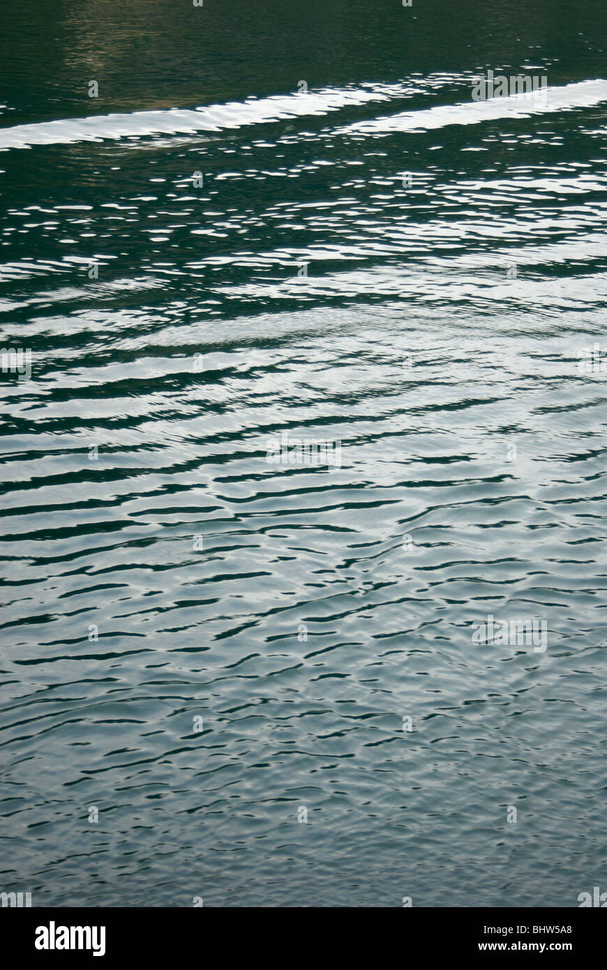 A close up on the wake pattern of a cruise ship, Geiranger, Norway ...