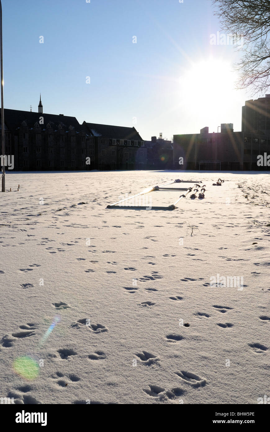 Sun Reflection on the snow Stock Photo - Alamy