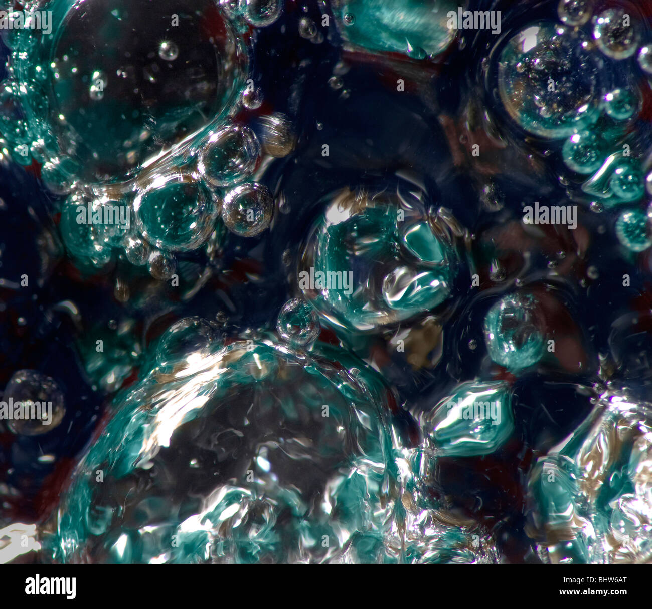 Bubbles floating through water, closeup abstract Stock Photo - Alamy