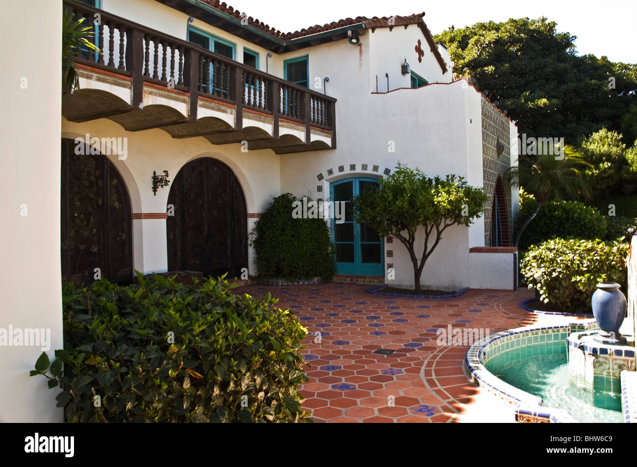 The back end of the Adamson House in Malibu, California, USA. View ...