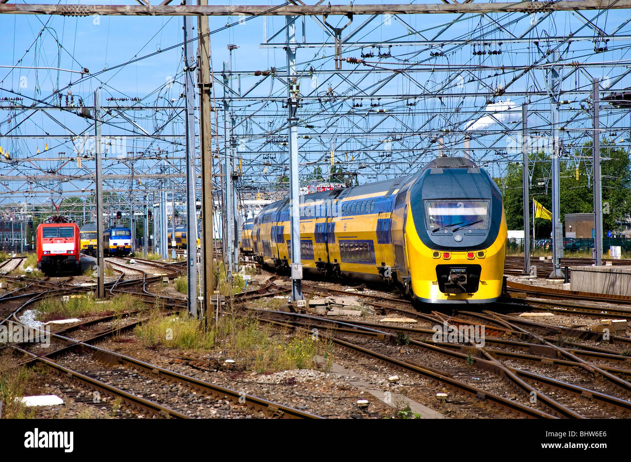 Trains, Amsterdam Centraal Train Station, Amsterdam, Holland Stock ...