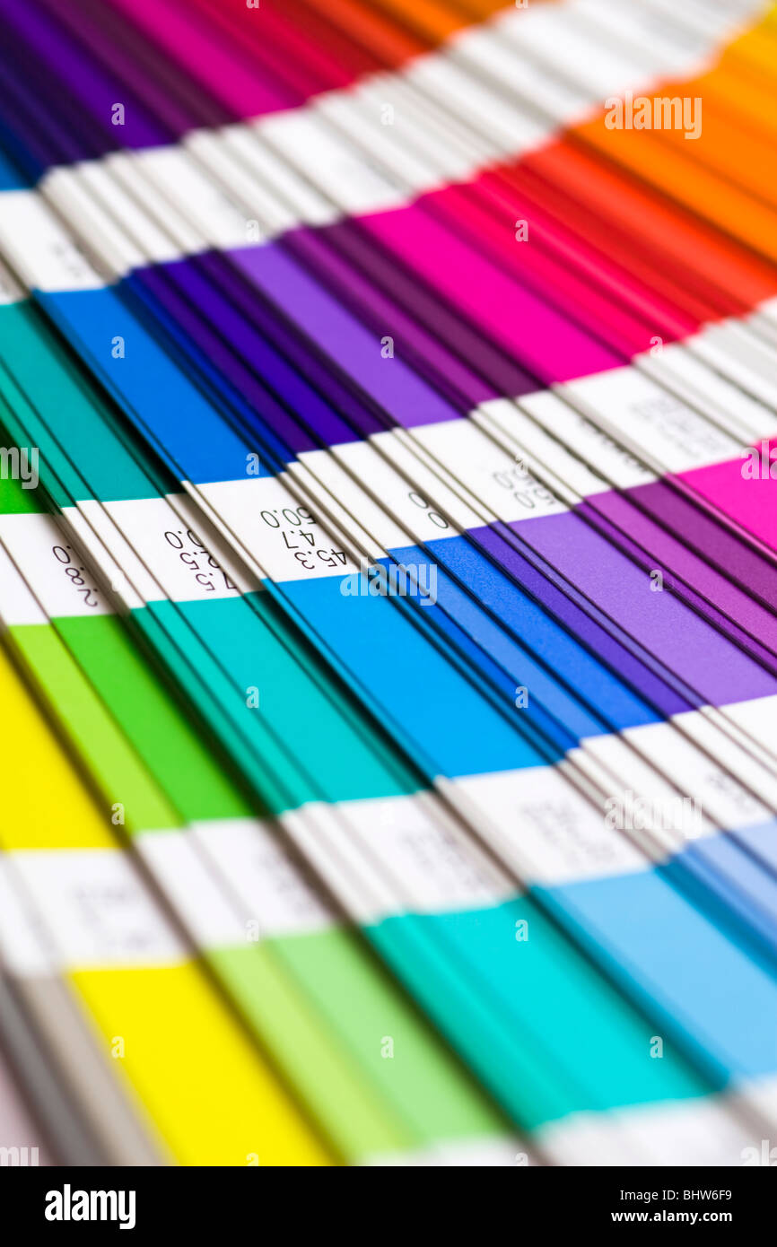 open Pantone sample colors catalogue Stock Photo - Alamy