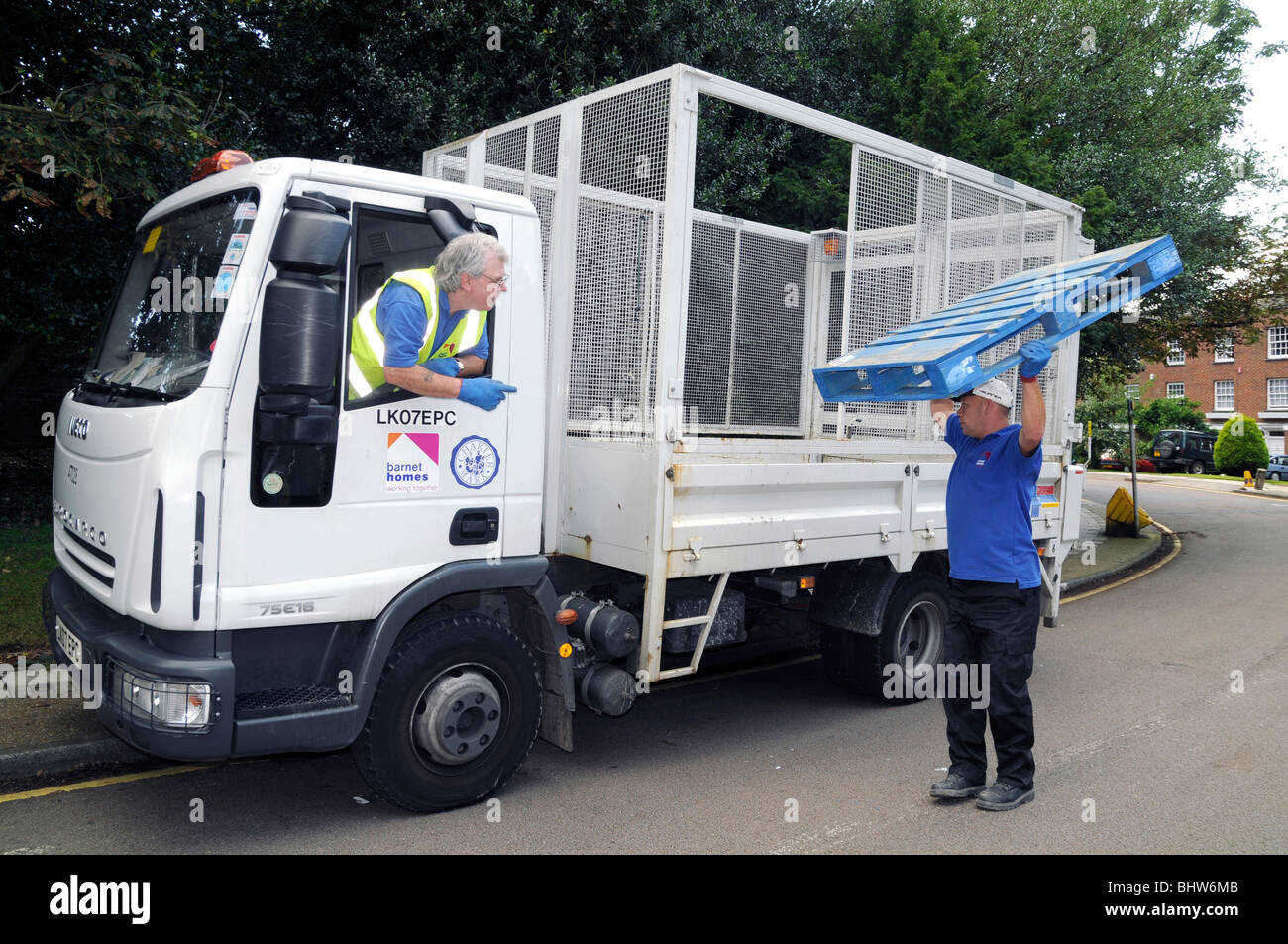 UK LOADING VAN WITH REFUSE FROM SKIPS IN BARNET, LONDON Stock Photo - Alamy