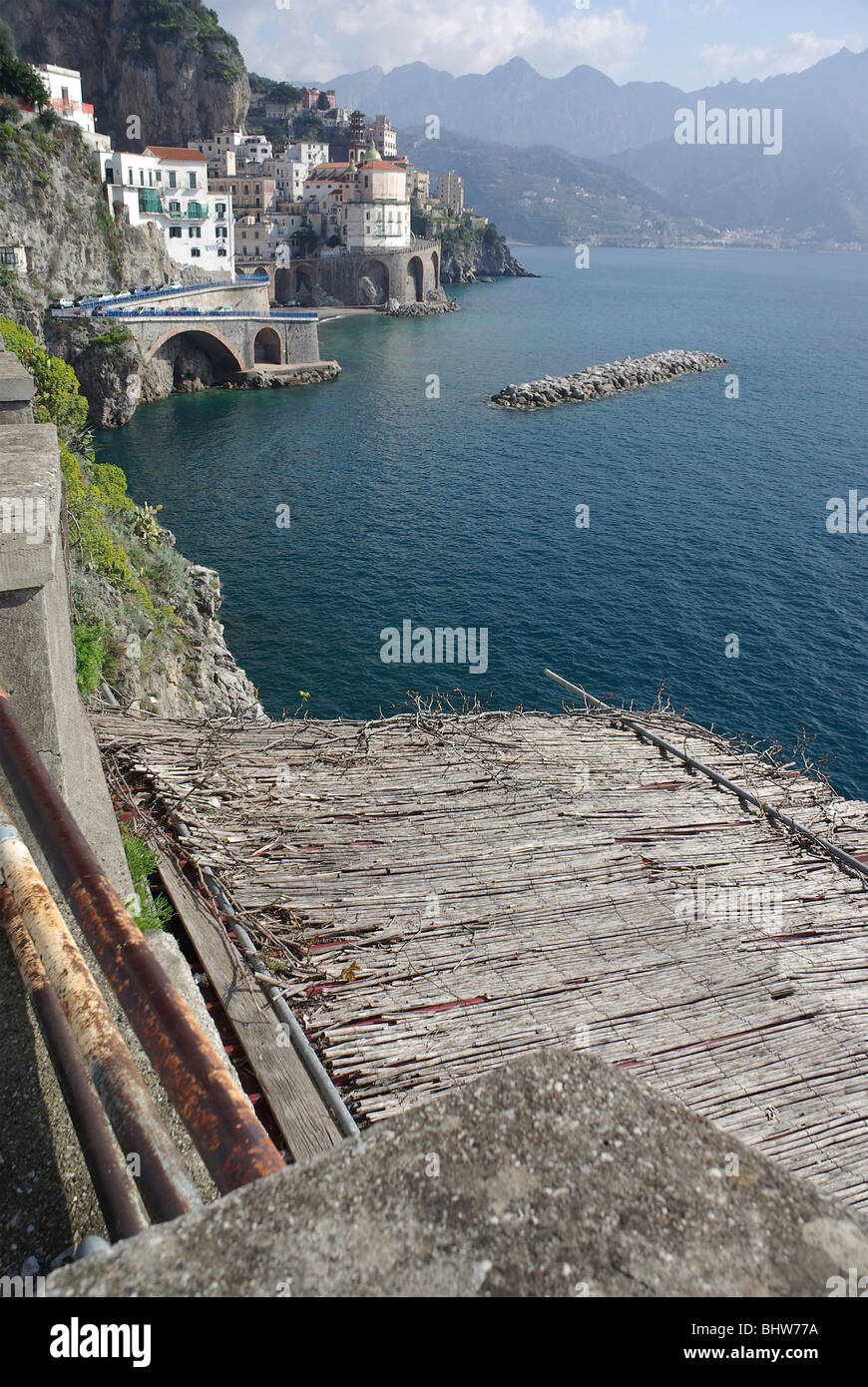 Atrani & Lattari Mountains from Amalfi, Campania, Italy Stock Photo - Alamy