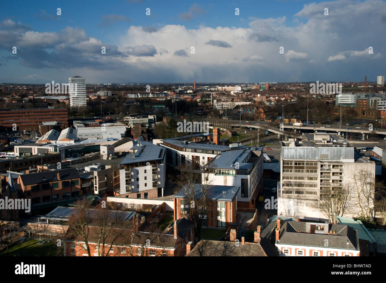 Coventry suburb skyline taken from the old cathedral spire Stock Photo ...