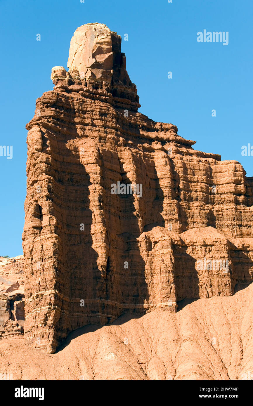 View of Chimney Rock in Capitol Reef National Park, Utah Stock Photo ...