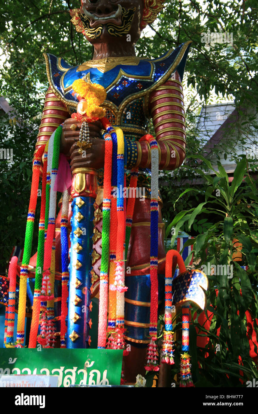 Colorful Pagoda statue in Bangkok, Thailand Stock Photo - Alamy