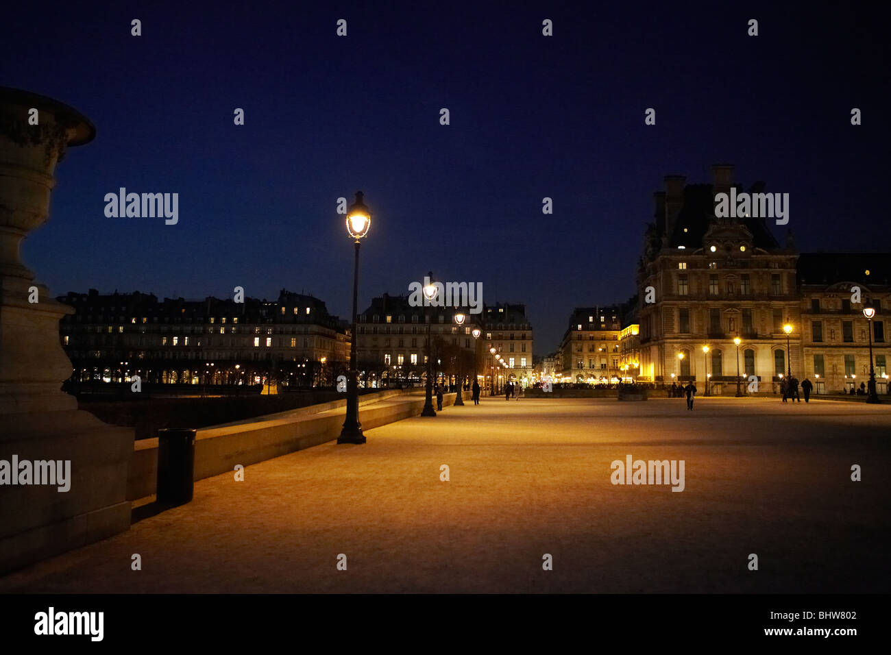 Night time illuminations near the Louvre, Paris France Stock Photo - Alamy