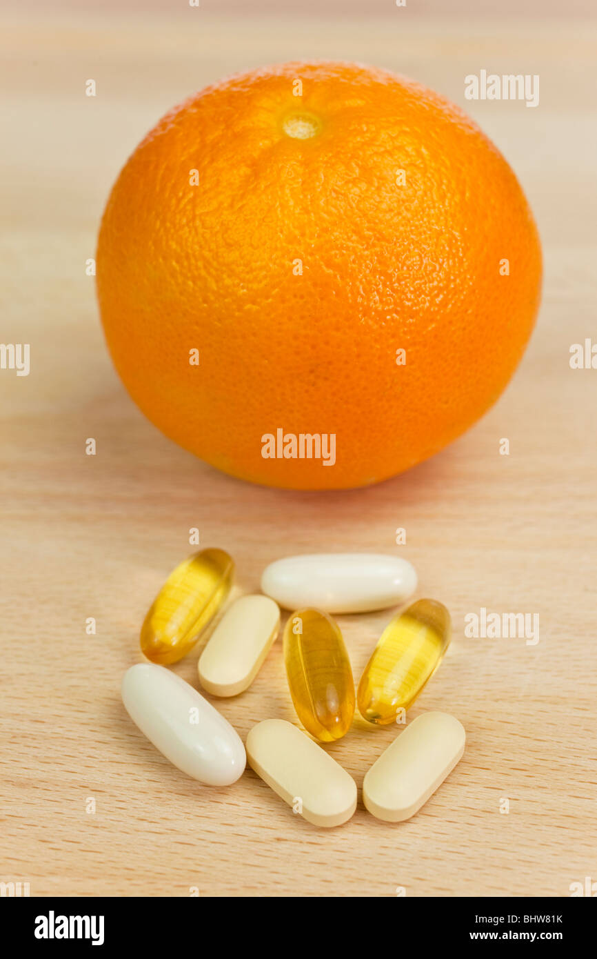 Orange tablets hi-res stock photography and images - Alamy