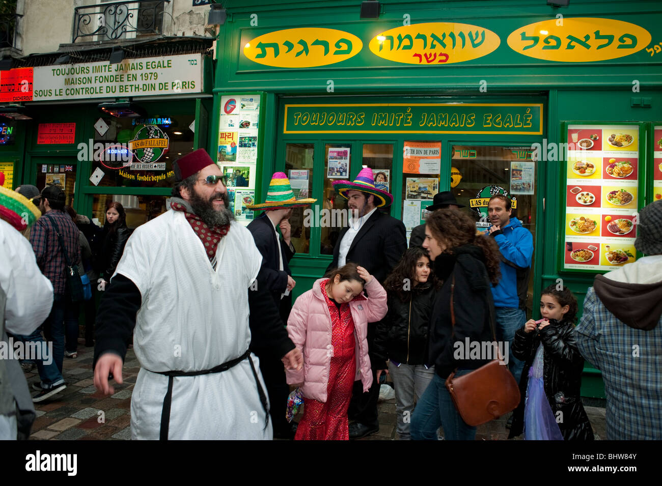 Paris, France, Group of Orthodox French Jews, Proselytizing, Dancing in ...