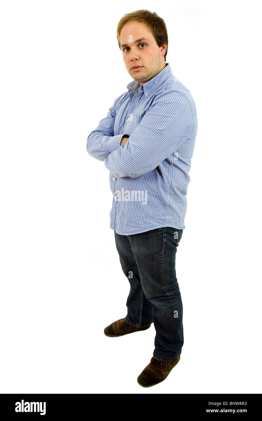 young casual man full body in a white background Stock Photo - Alamy