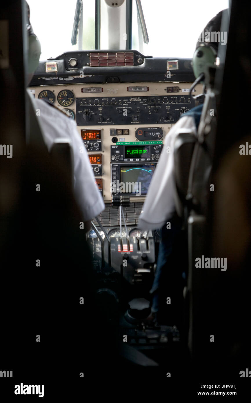 Interior of Beech 1900 aircraft cockpit Stock Photo - Alamy