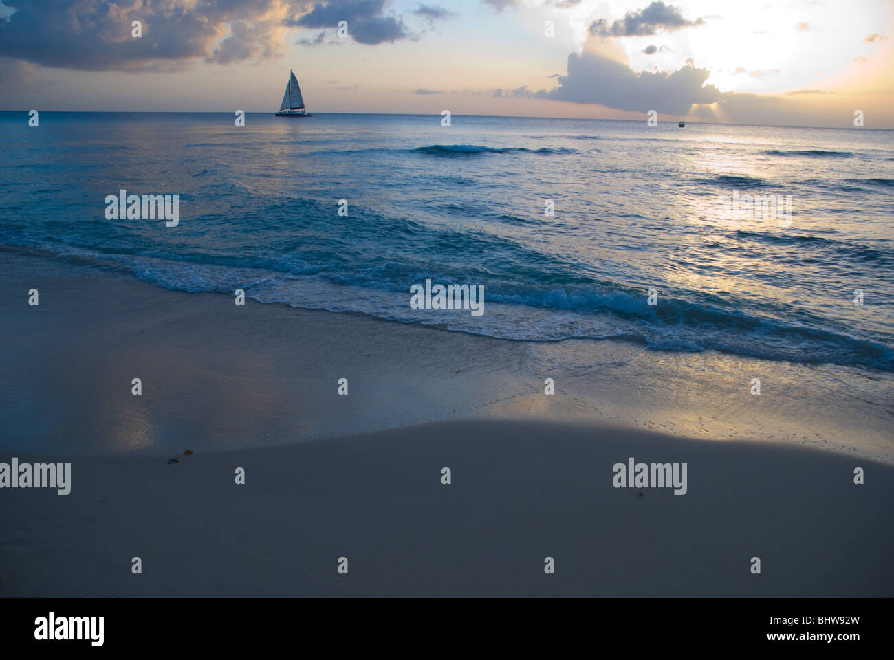 Yacht boat cruise sail sailing sea ocean barbados sky cloud holiday ...