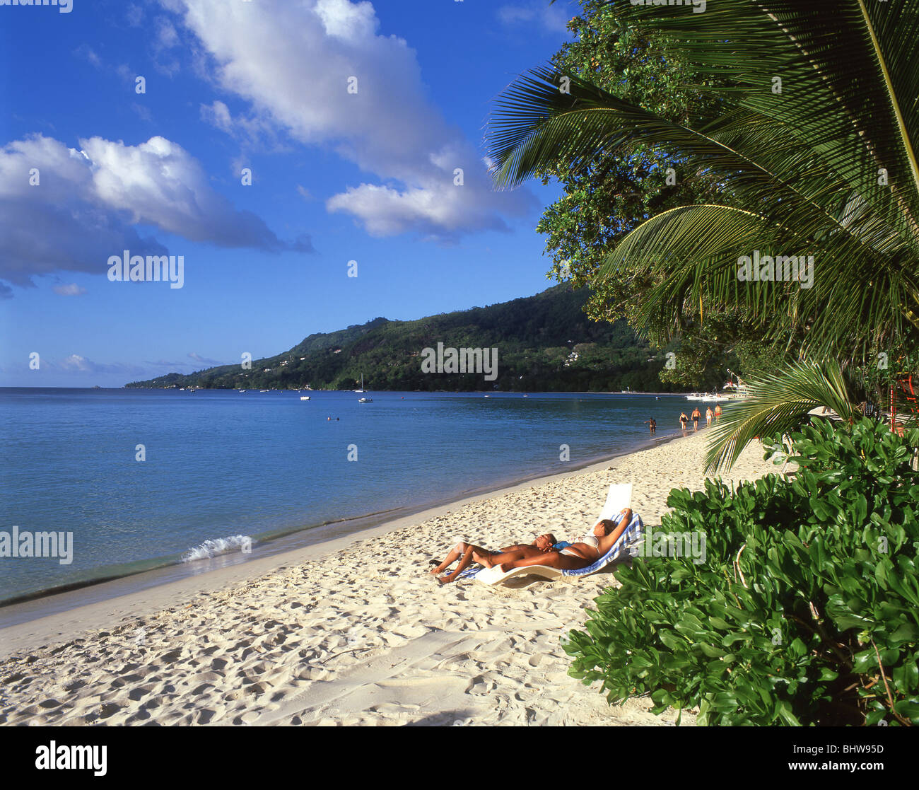 Beau Vallon Beach, Mahe, Republic of Seychelles Stock Photo - Alamy