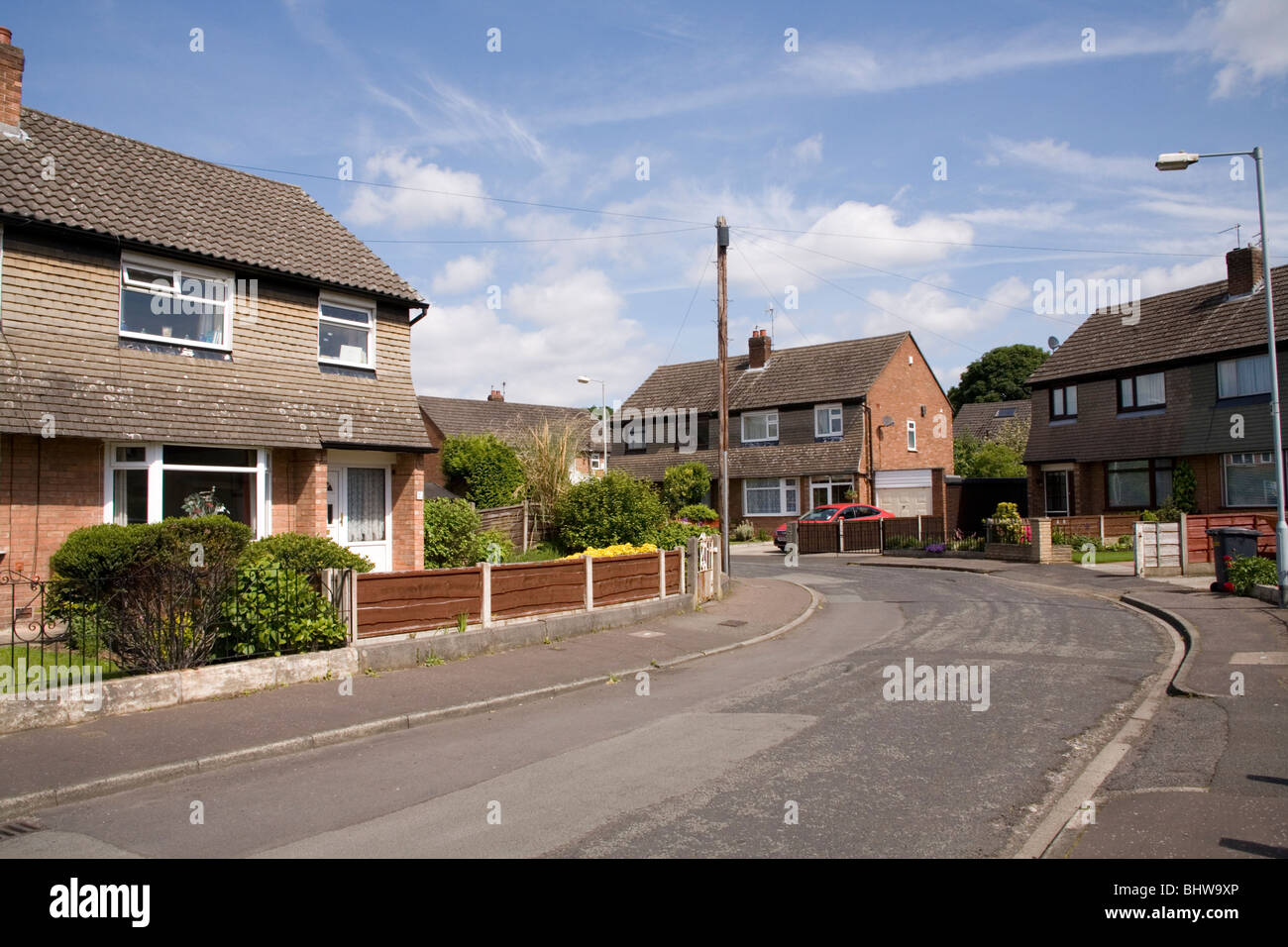 Suburban semi-detached houses in East Ddisbury Stock Photo - Alamy