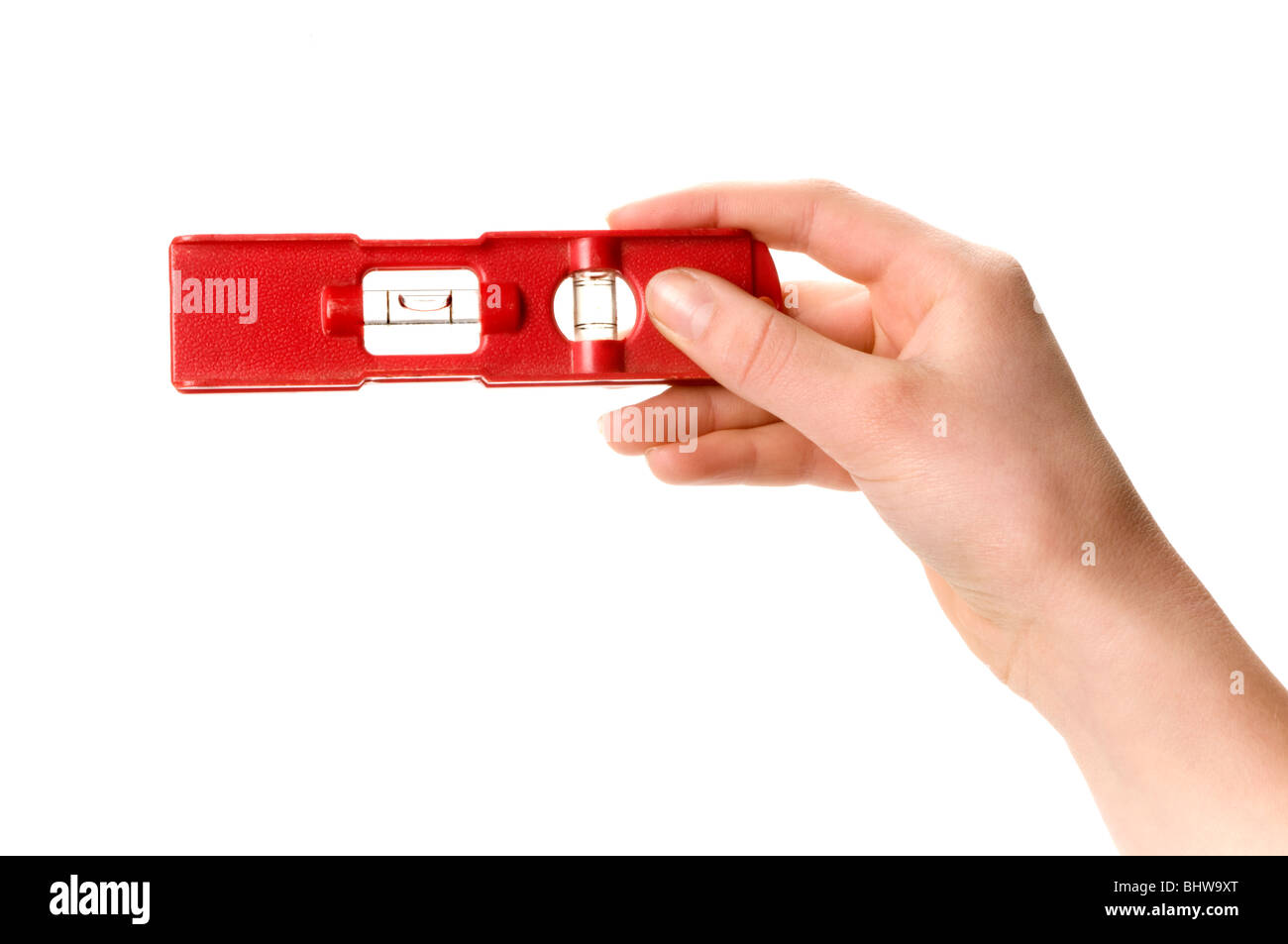 hand holding level Stock Photo - Alamy