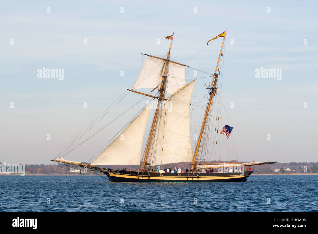 The PRIDE OF BALTIMORE II under partial sail Stock Photo - Alamy