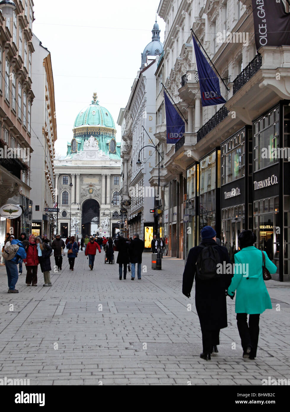 Traditional Street With Baroque Architecture Vienna Austria Europe ...