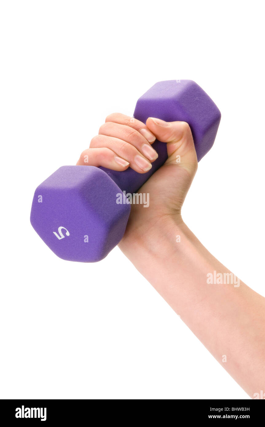 hand with dumbells weights Stock Photo - Alamy