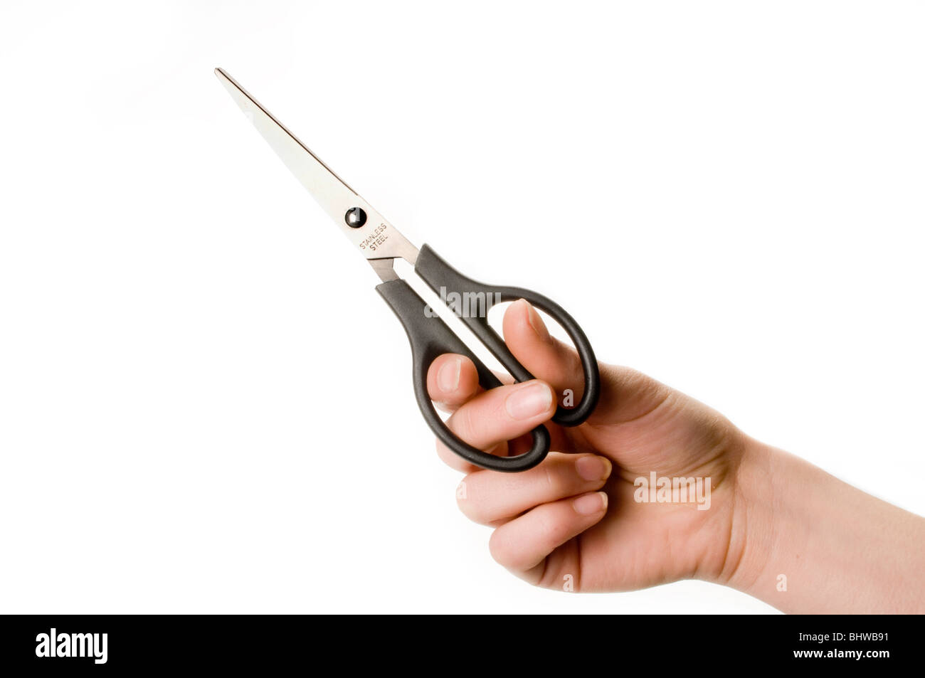 hand holding scissors Stock Photo - Alamy