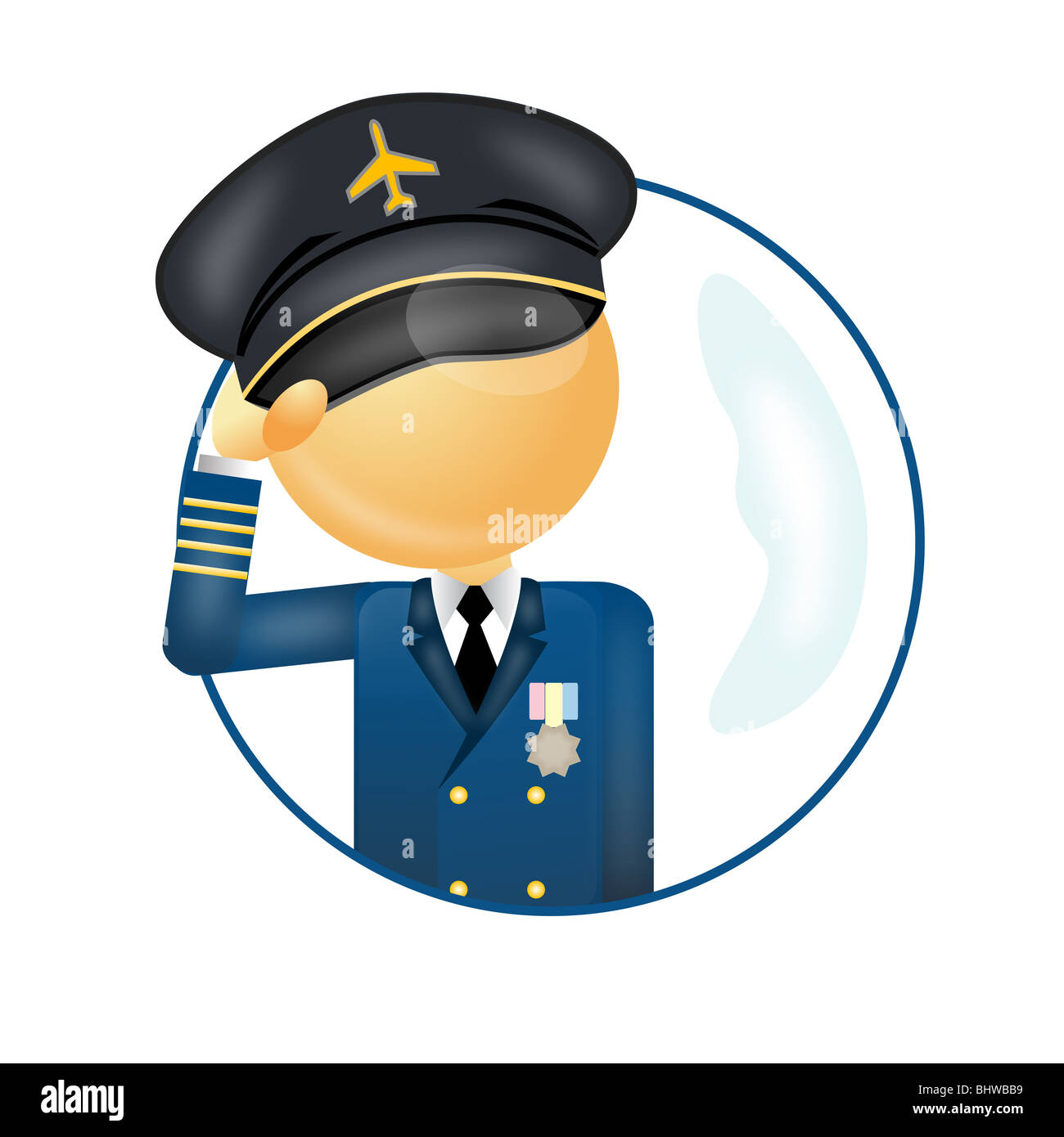 a pilot in uniform with holding his cap Stock Photo - Alamy
