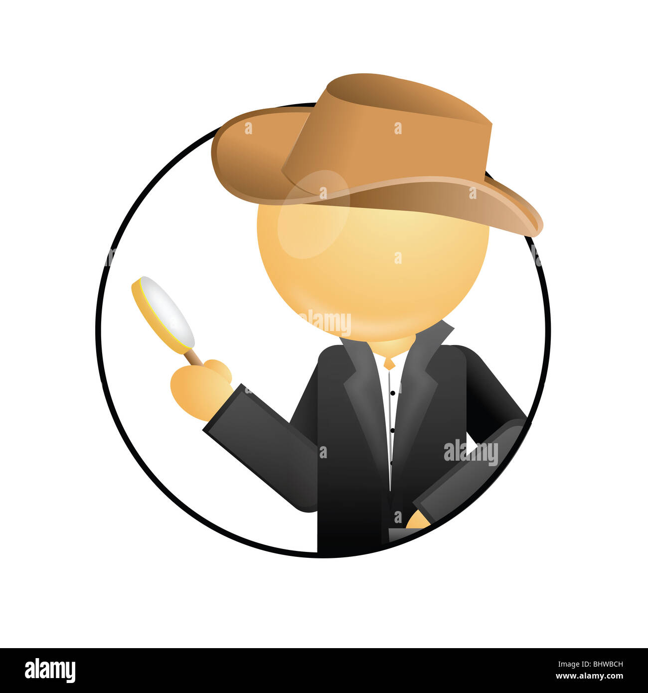 a detective examining using magnifying glass Stock Photo - Alamy