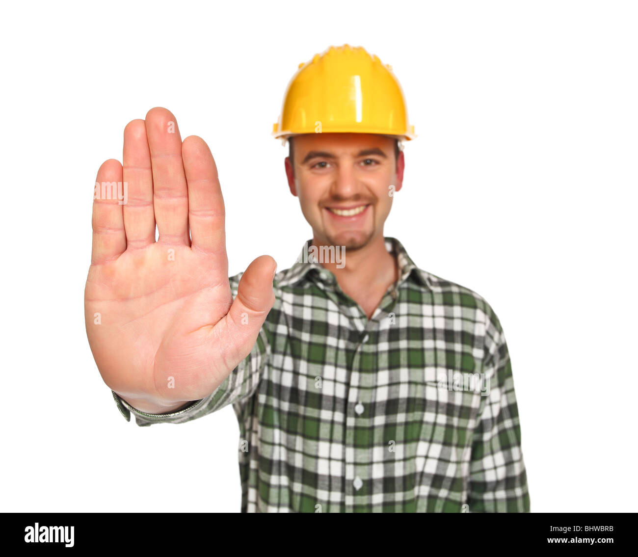 Stop sign construction man hard hi-res stock photography and images - Alamy