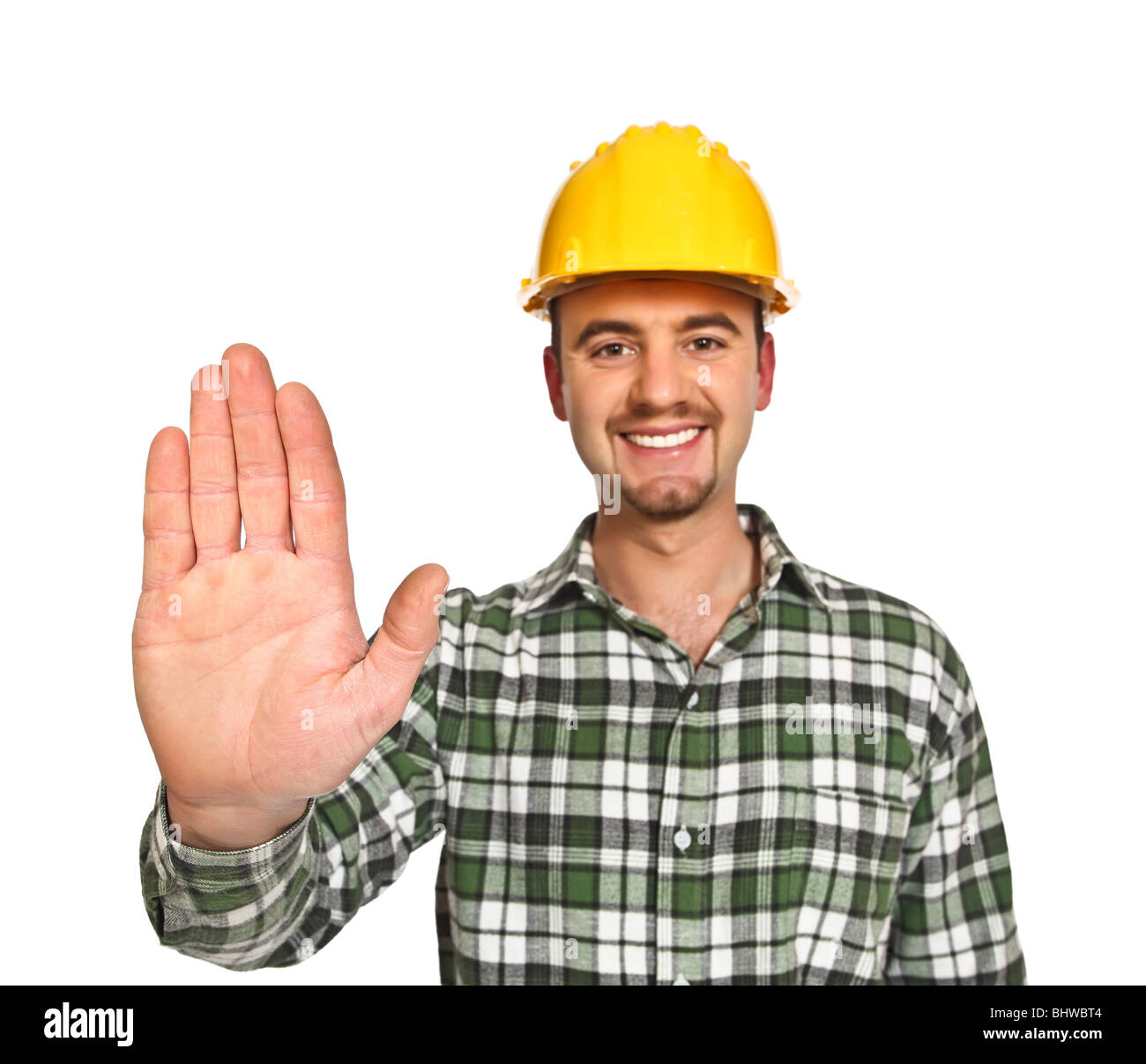 Stop sign construction man hard hi-res stock photography and images - Alamy