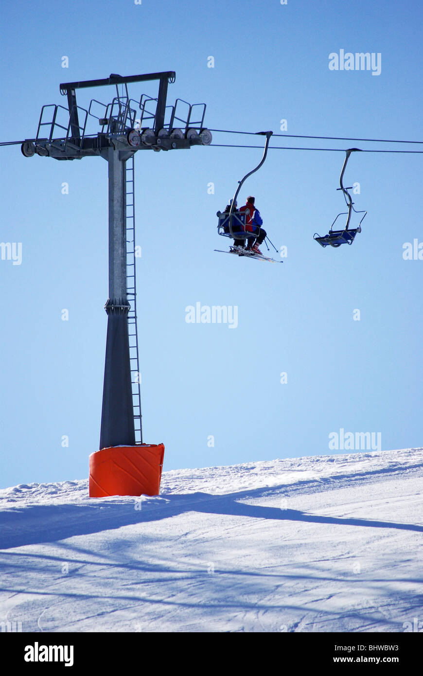 ski slopes, and slopes with skiers Stock Photo - Alamy