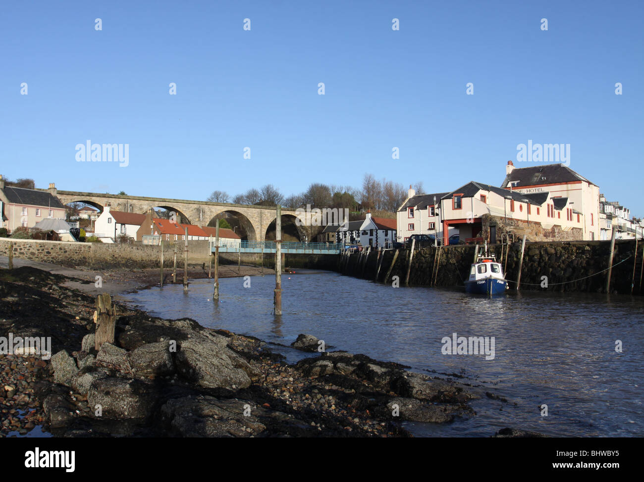 Viaduct and Lower Largo Fife Scotland December 2009 Stock Photo - Alamy