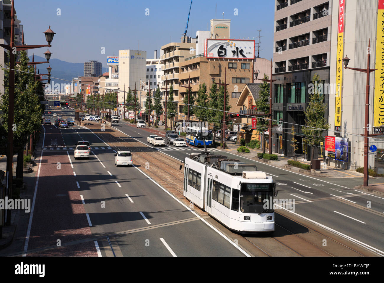 Kumamoto City Tram, Kumamoto, Kumamoto, Japan Stock Photo - Alamy