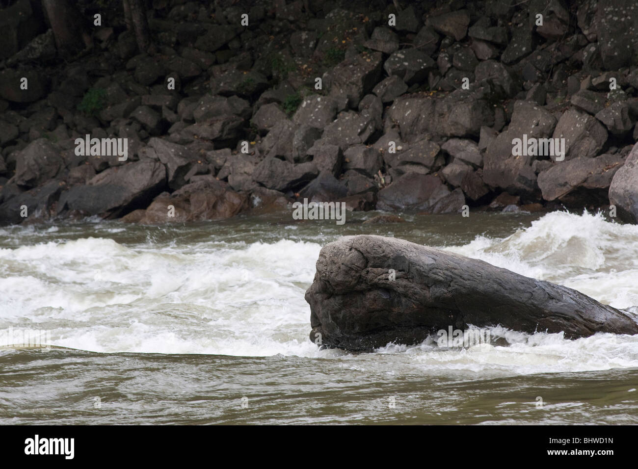 New River rapids in USA US West Virginia North America overhead from ...