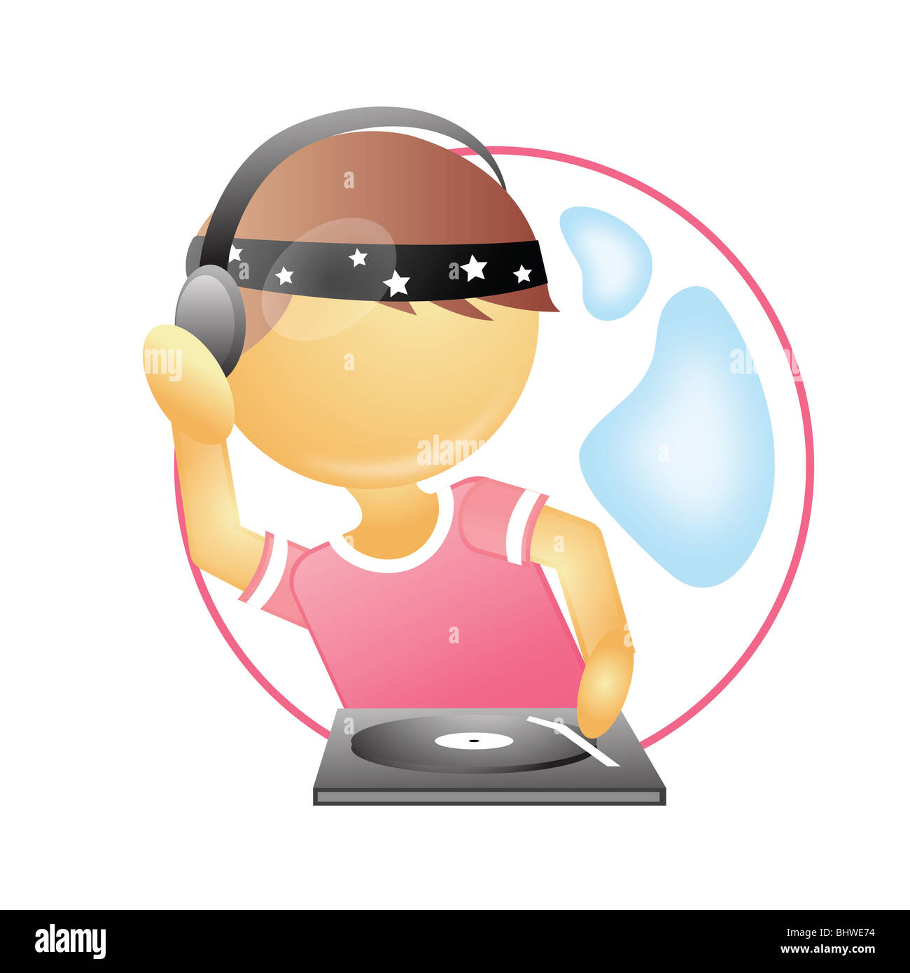 a disk jockey mixing music at his console Stock Photo - Alamy