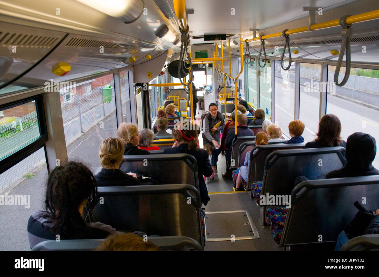 Interior of a passenger bus in Hobart Tasmania Australia Stock Photo ...