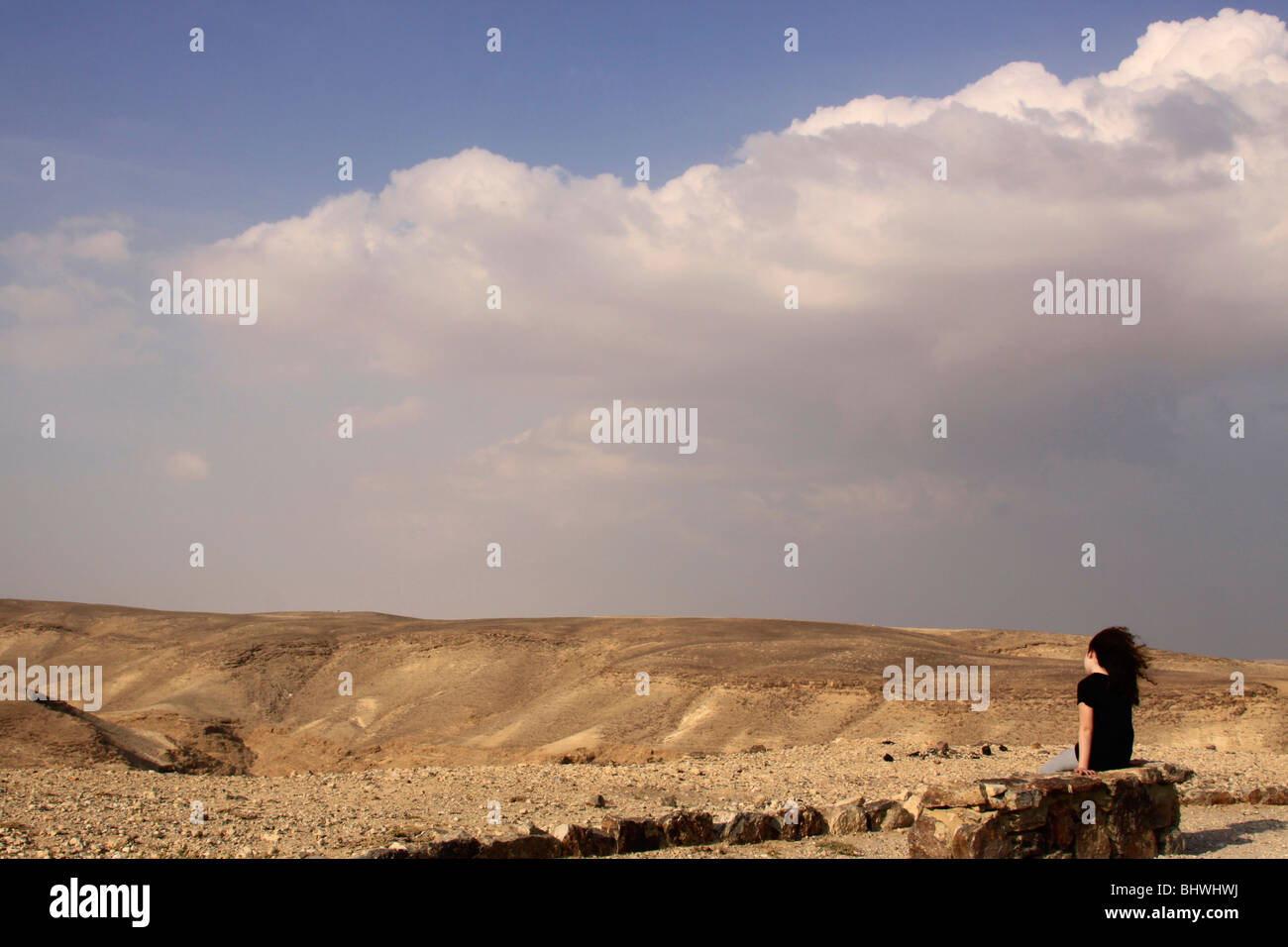 Israel, a view of the Judean Desert from Moav observation point in Arad ...