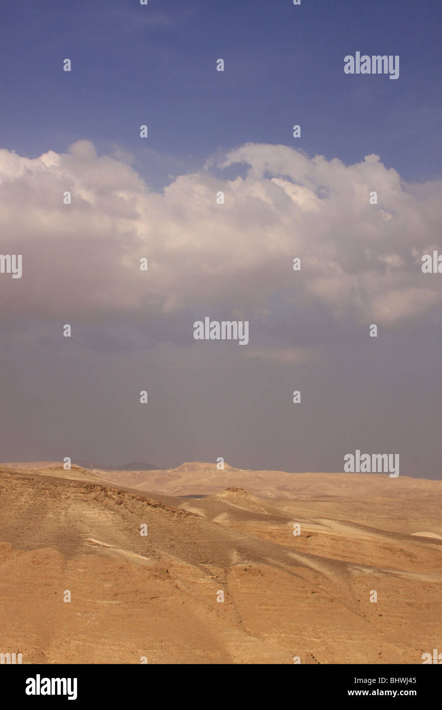 Israel, a view of the Judean Desert from Moav observation point in Arad ...