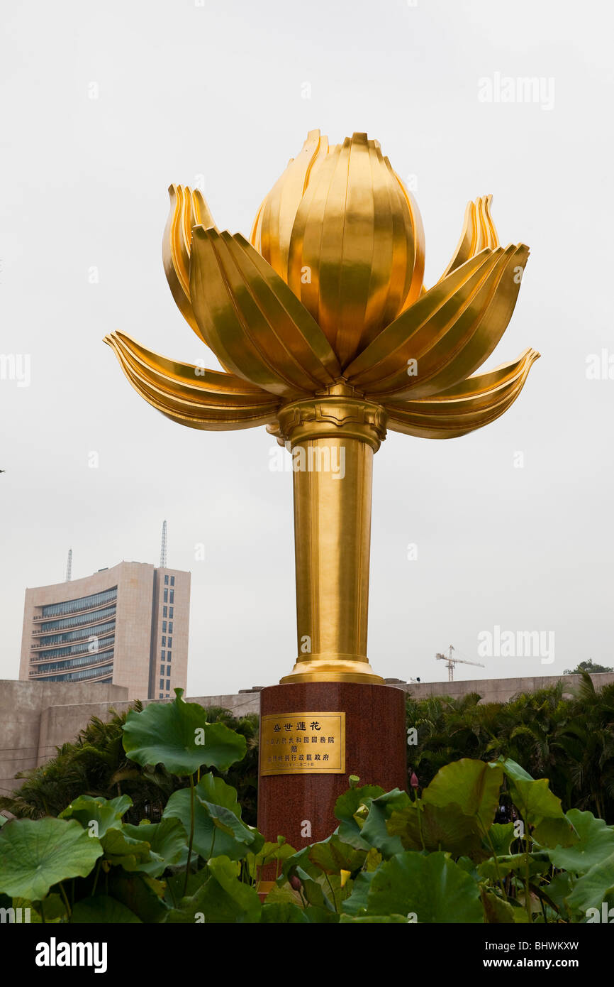 macau golden lotus square Stock Photo - Alamy