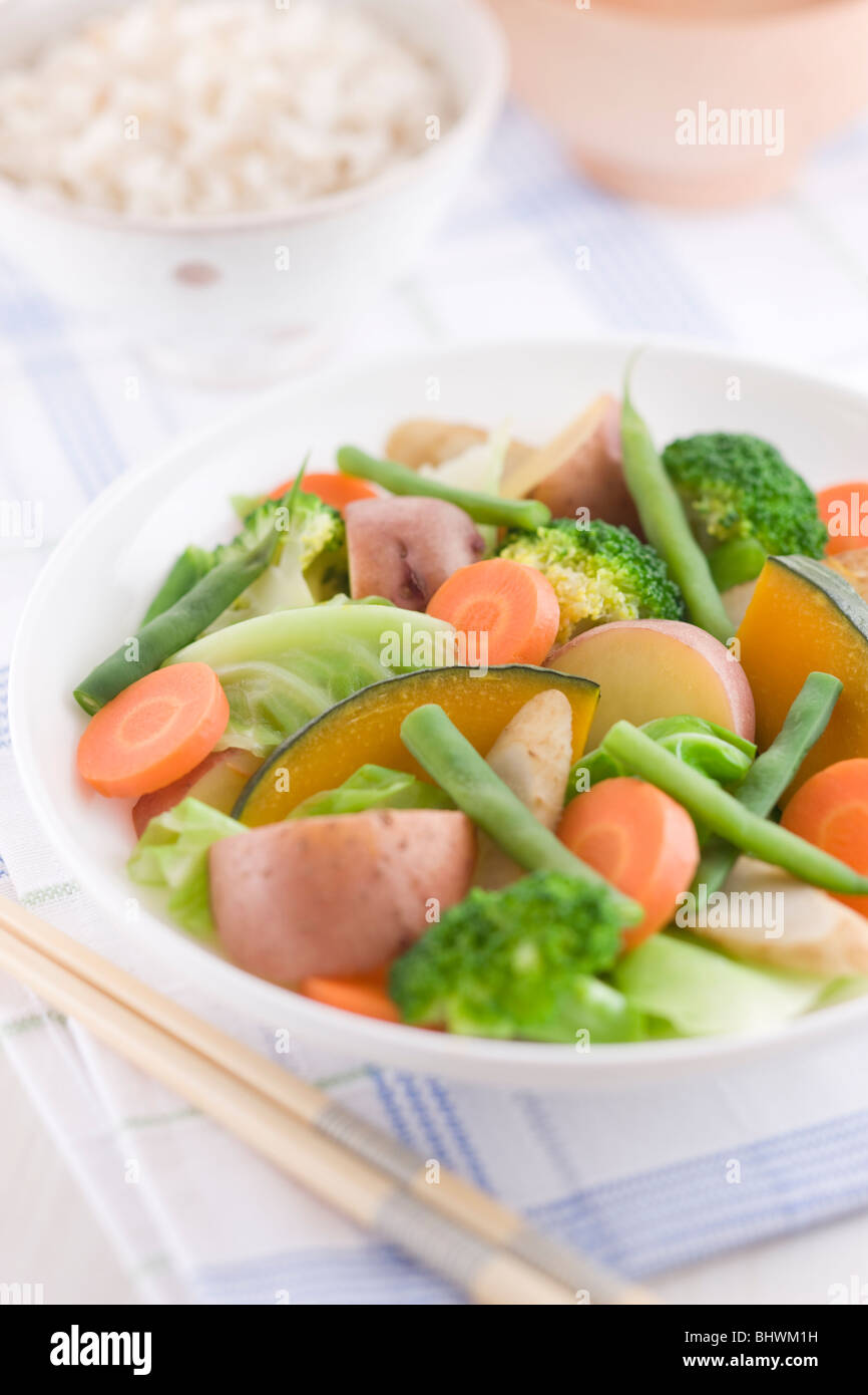 Boiled Vegetable Hot Salad Stock Photo - Alamy