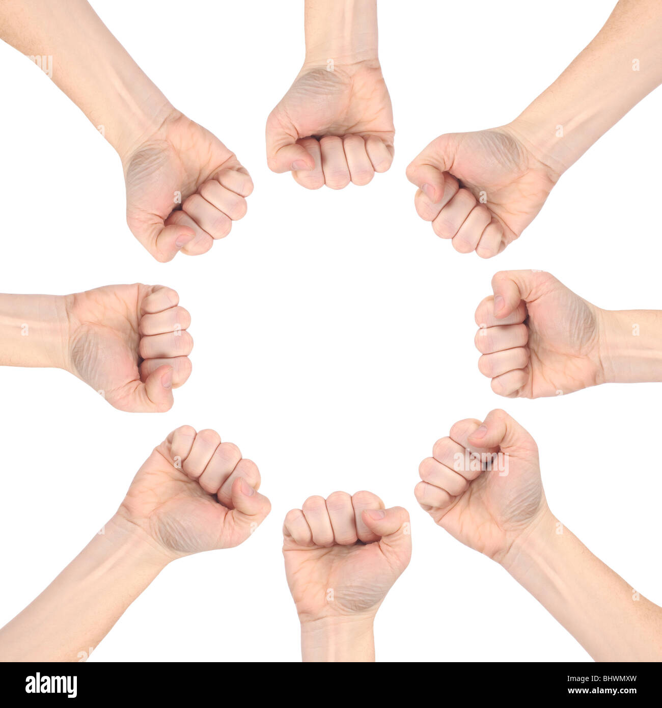 Full isolated studio picture from hands make a symbol sign Stock Photo ...