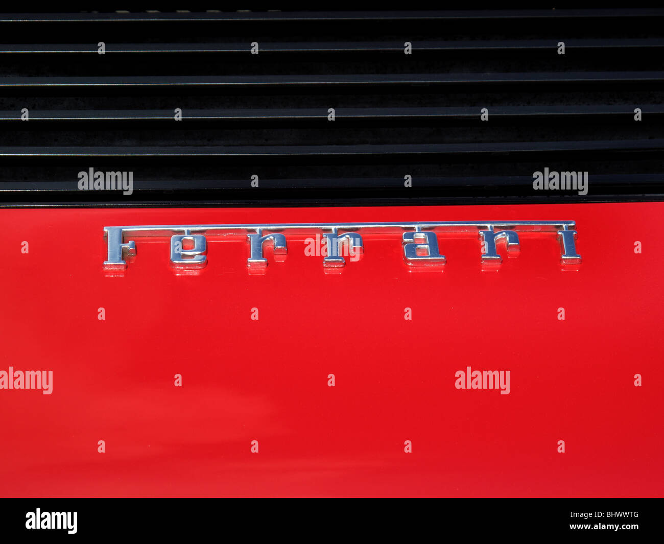 Ferrari name badge on the rear of a Testarossa Stock Photo - Alamy