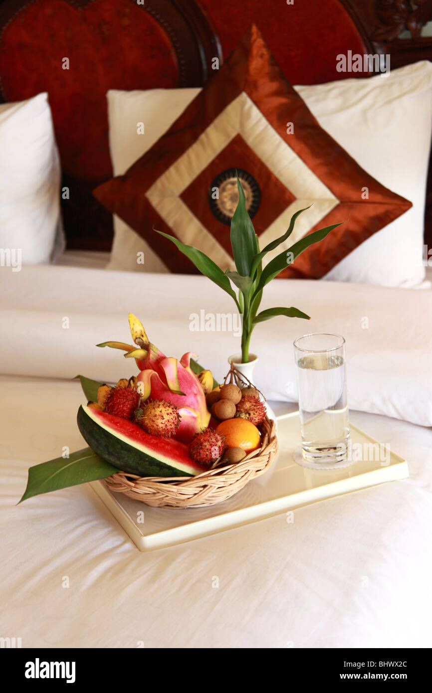Fruit basket in a 5 star hotel Stock Photo - Alamy