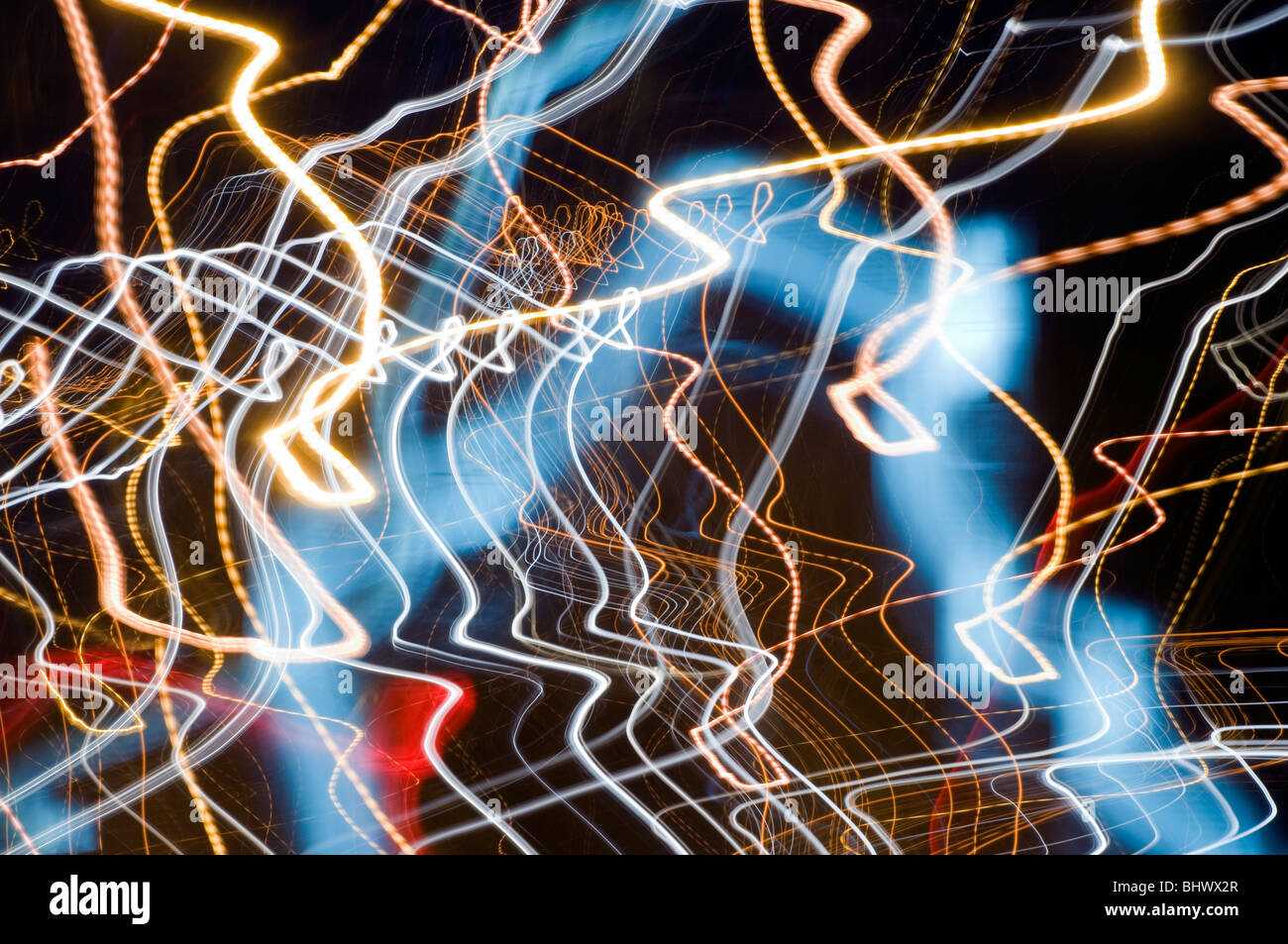 random light trails of traffic at night Stock Photo - Alamy